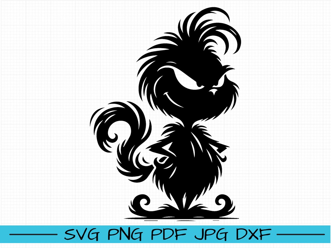 SVG Grinch, Cartoon Vector, Art, Silhouette - Etsy