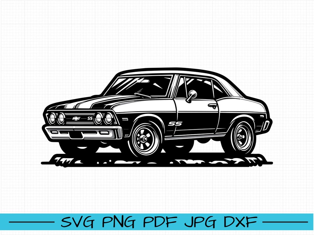 Vintage Chevrolet SS SVG, Cartoon Vector, Art, Silhouette - Etsy