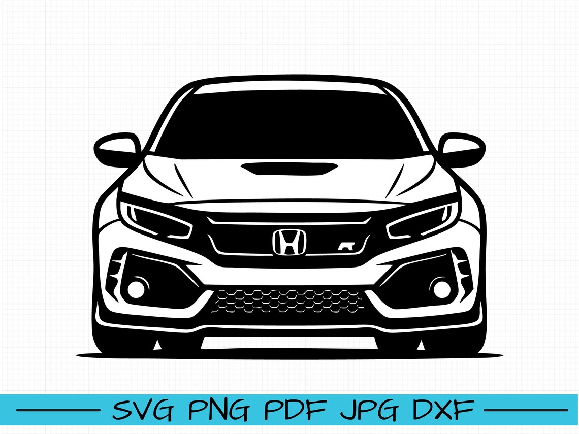 2017 Honda Civic Type R SVG, Cartoon Vector, Art, Silhouette - Etsy