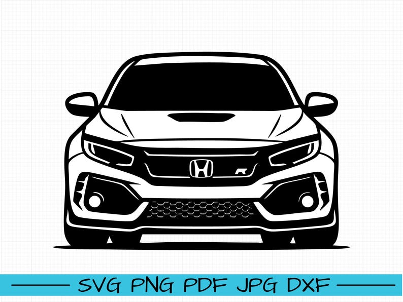 2017 Honda Civic Type R SVG, Cartoon Vector, Art, Silhouette - Etsy