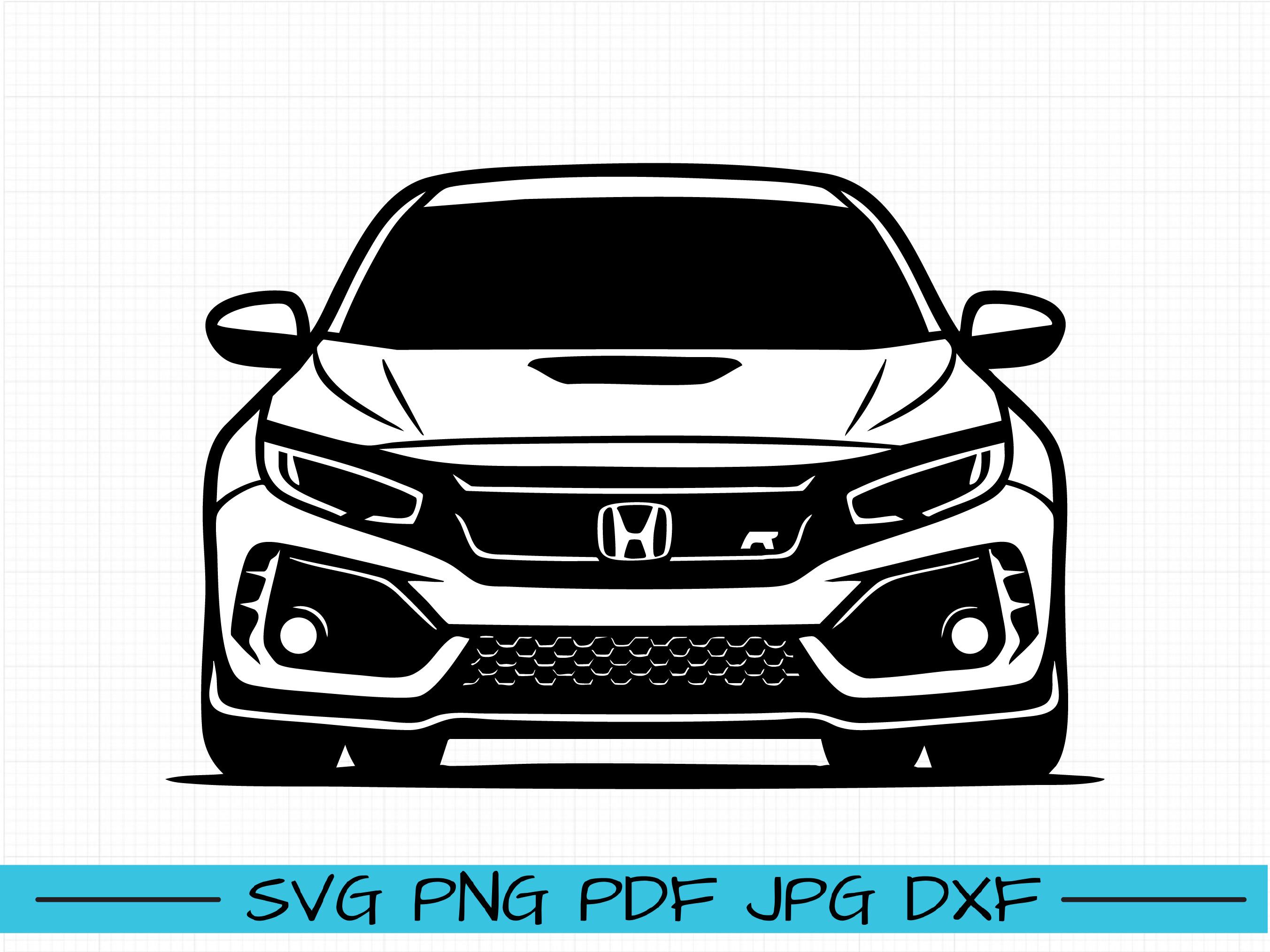 2017 Honda Civic Type R SVG, Cartoon Vector, Art, Silhouette - Etsy