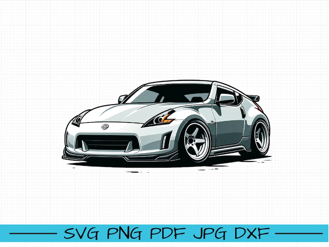 Nissan 370z SVG Cartoon Vector Art Silhouette - Etsy