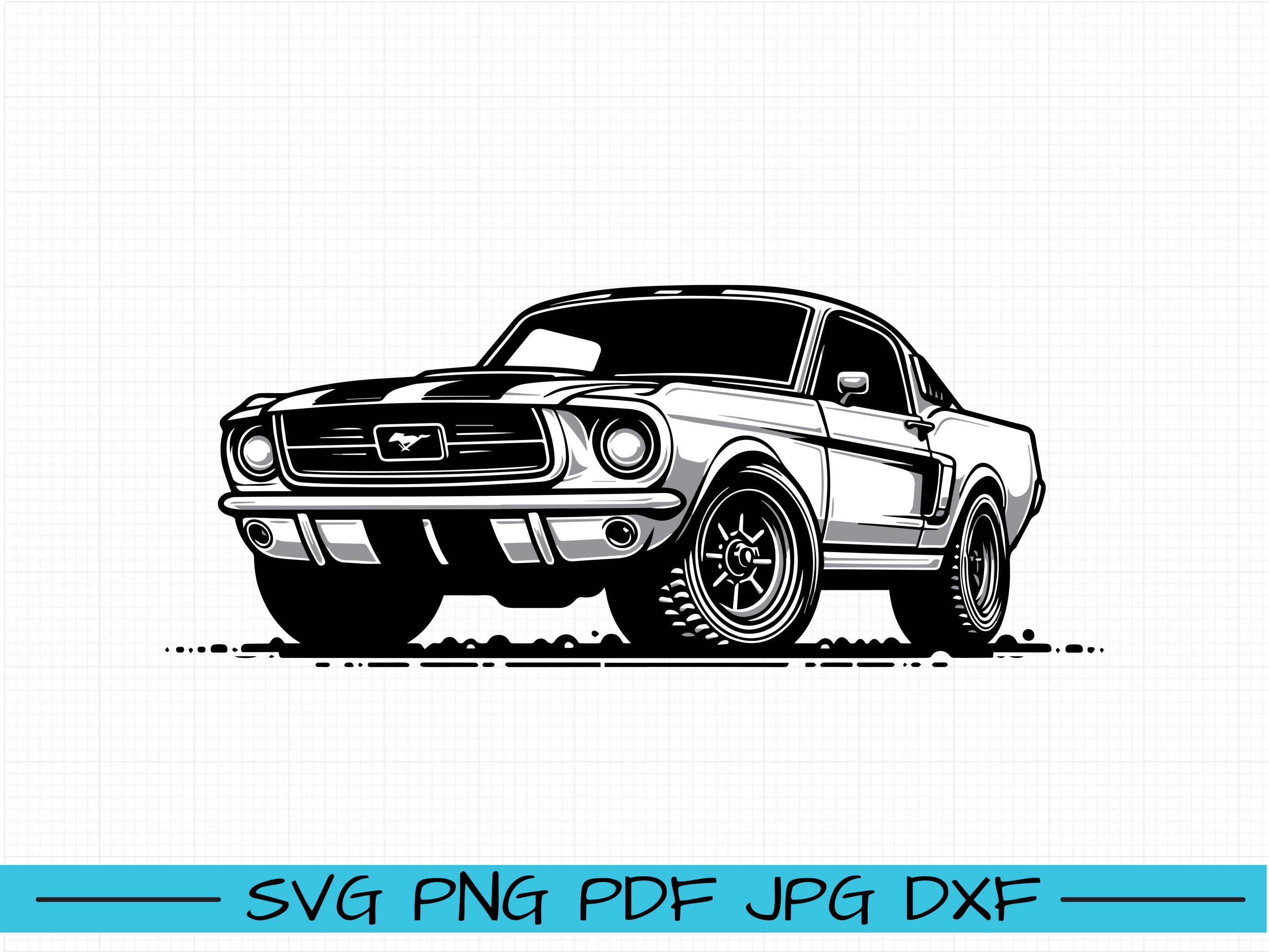 Ford Mustang Classic SVG, Cartoon Vector, Art, Silhouette - Etsy