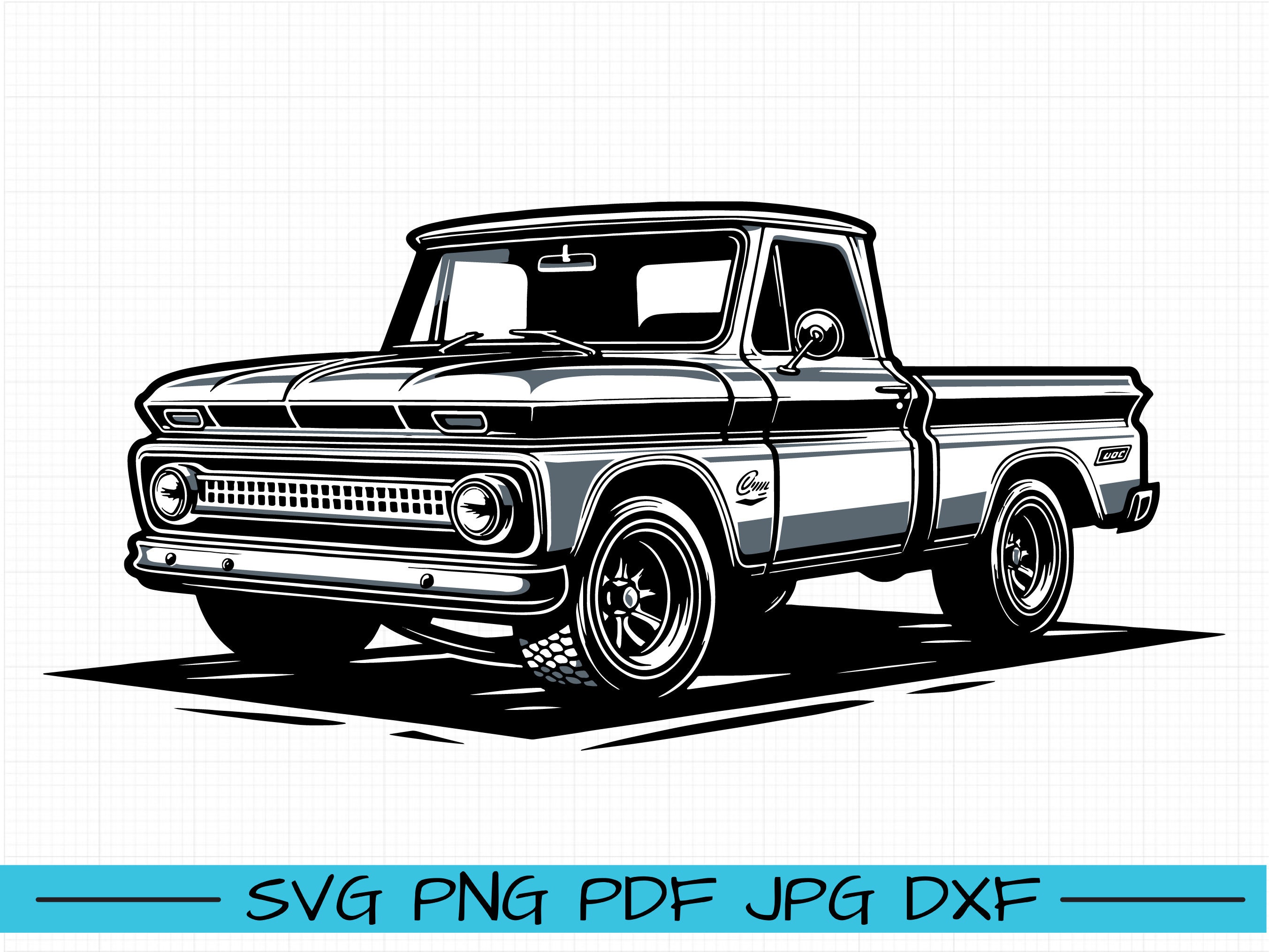 Chevy C10 (1965-1966) SVG, Cartoon Vector, Art, Silhouette - Etsy