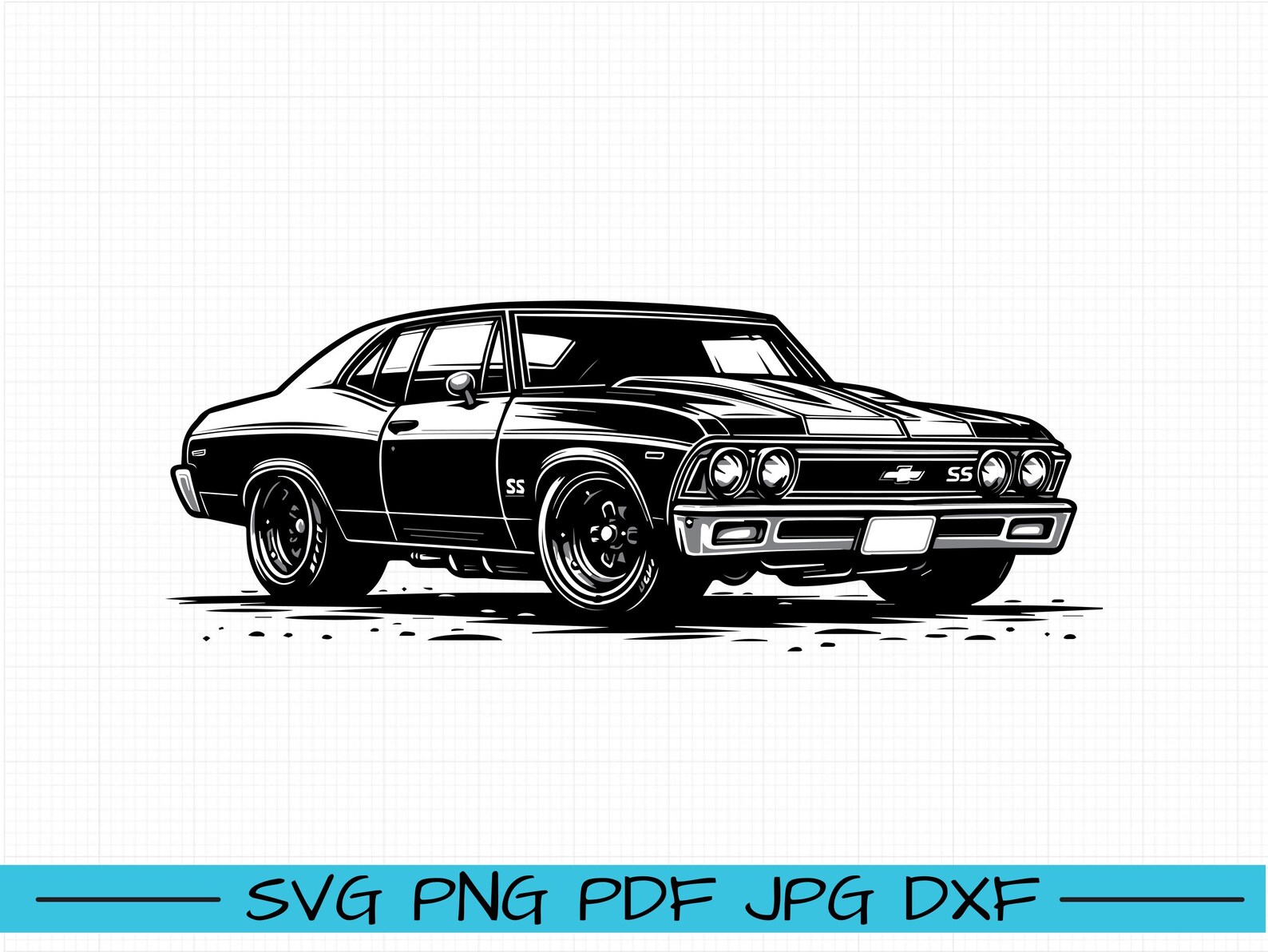 Vintage Chevrolet SS SVG, Cartoon Vector, Art, Silhouette - Etsy