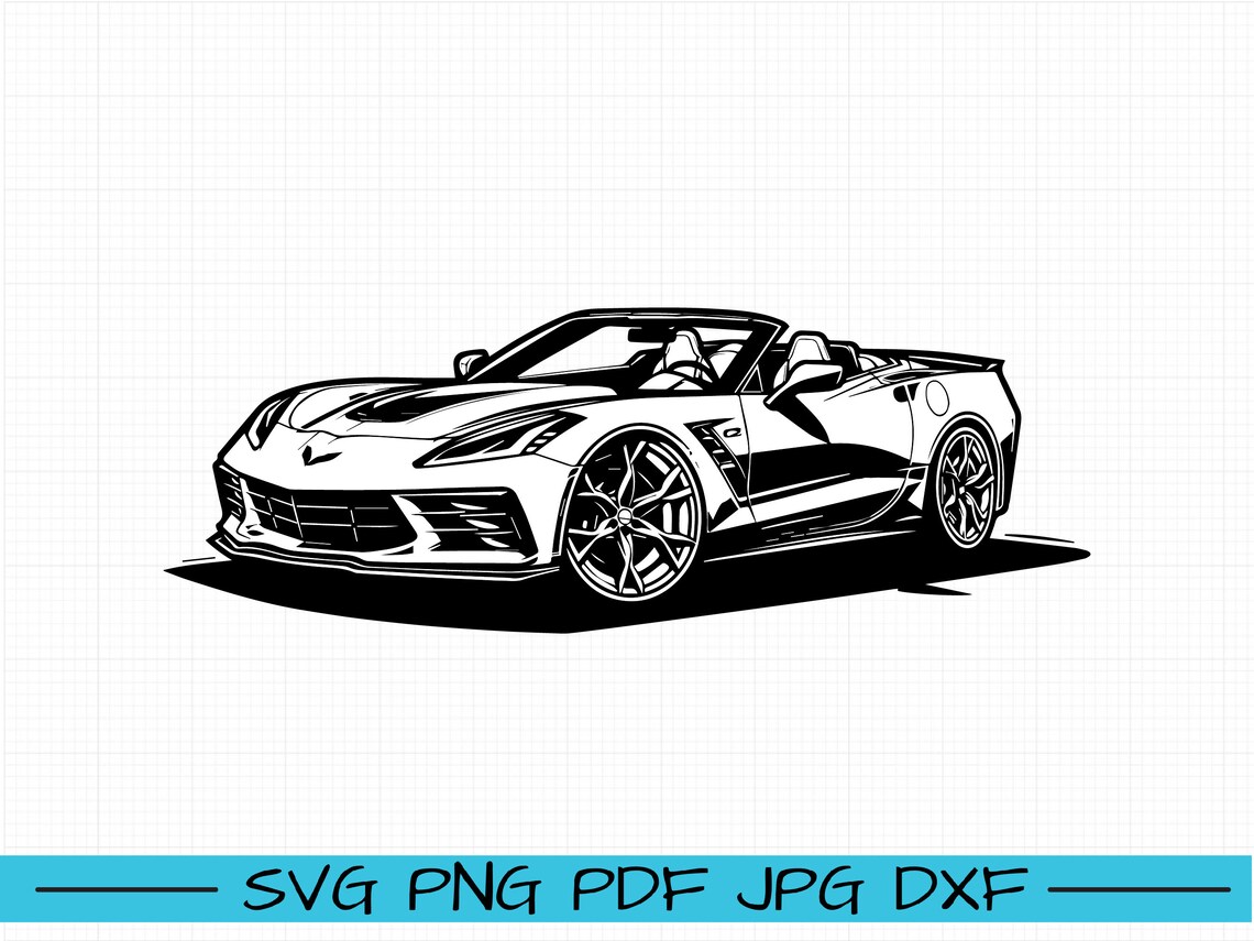 Corvette Convertible C2 SVG, Cartoon Vector, Art, Silhouette - Etsy