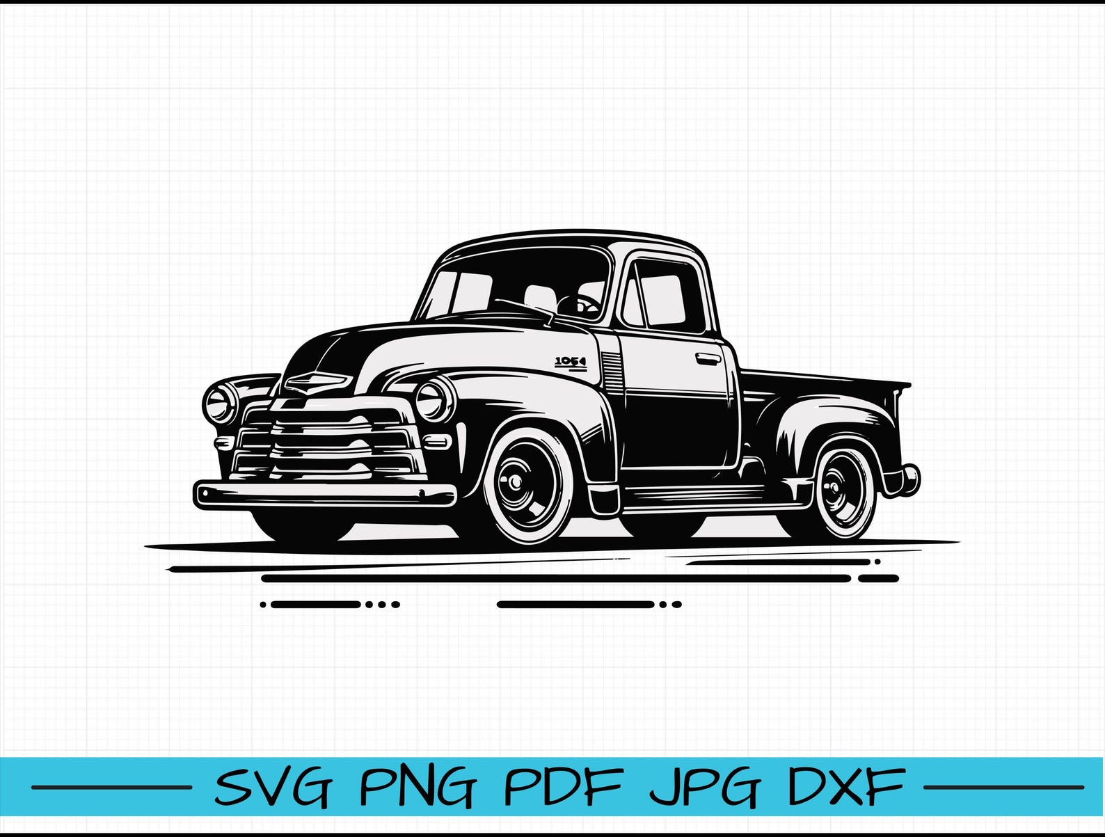 Chevy 3100 1954 SVG, Cartoon Vector, Art, Silhouette - Etsy