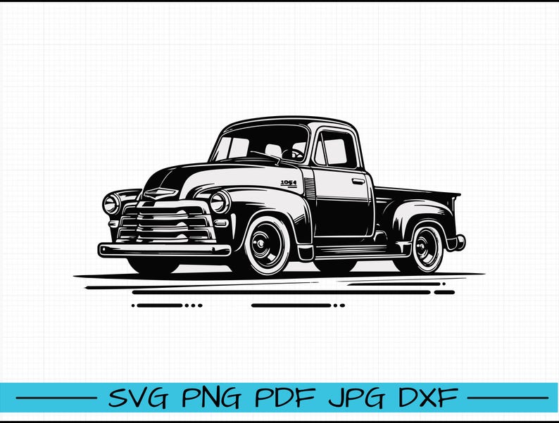 Chevy 3100 1954 SVG, Cartoon Vector, Art, Silhouette - Etsy