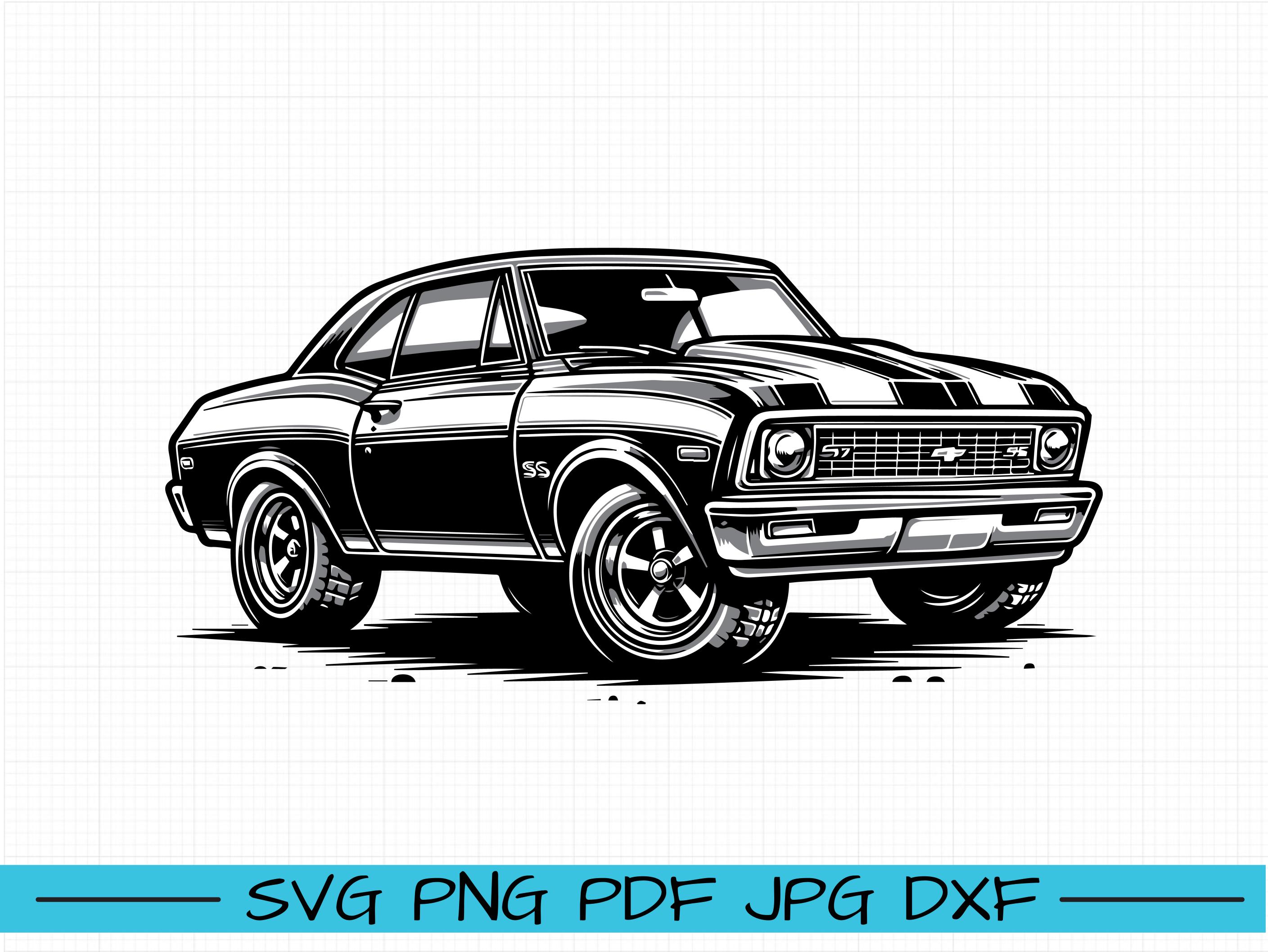 Vintage Chevrolet SS SVG, Cartoon Vector, Art, Silhouette - Etsy