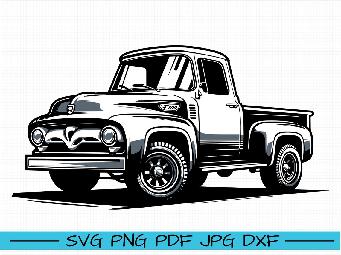 Ford F100 1955 SVG, Cartoon Vector, Art, Silhouette - Etsy