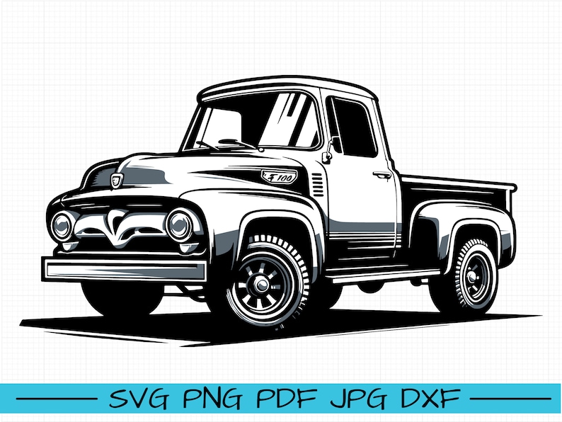 Ford F100 1955 SVG, Cartoon Vector, Art, Silhouette - Etsy