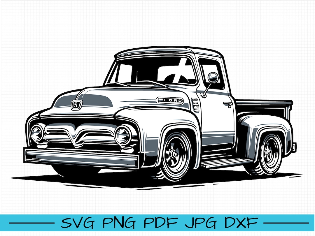 Ford F100 1955 SVG, Cartoon Vector, Art, Silhouette - Etsy