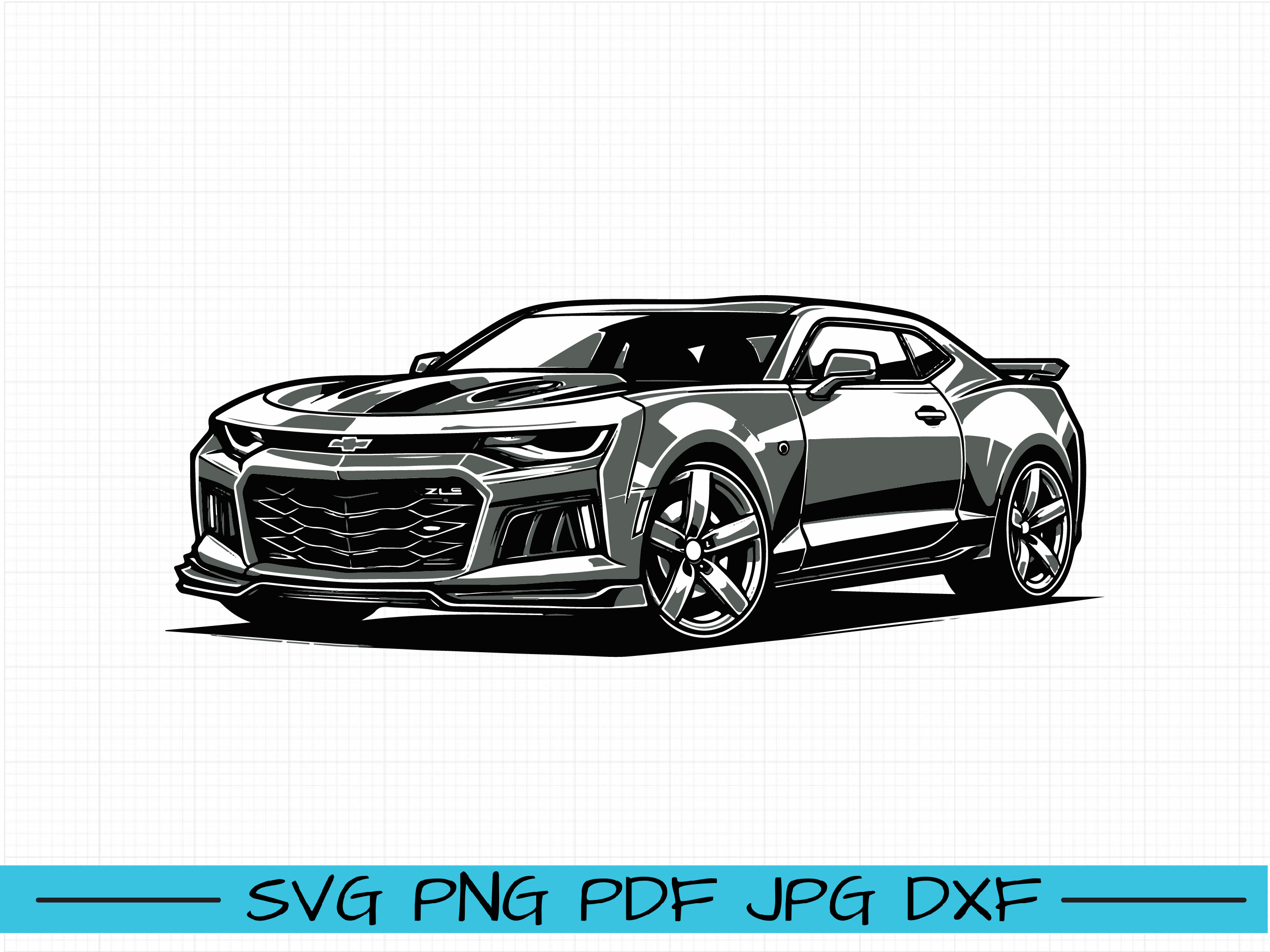 Chevy Camaro ZL1 2018 SVG, Cartoon Vector, Art, Silhouette - Etsy