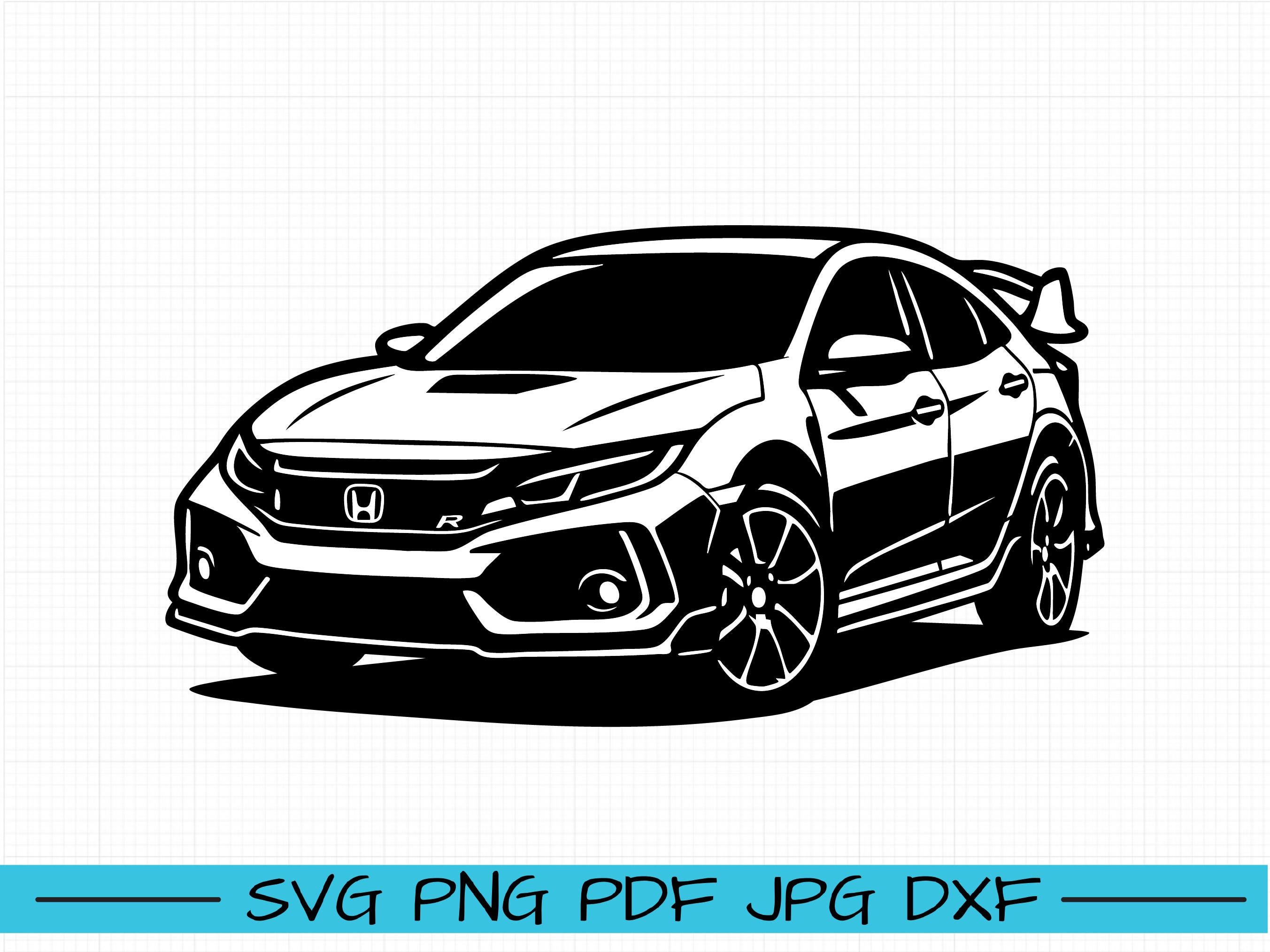 2017 Honda Civic Type R SVG, Cartoon Vector, Art, Silhouette - Etsy
