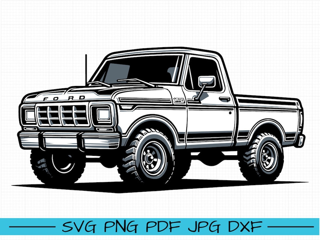 1980 Ford F100 Ranger SVG, Cartoon Vector, Art, Silhouette - Etsy