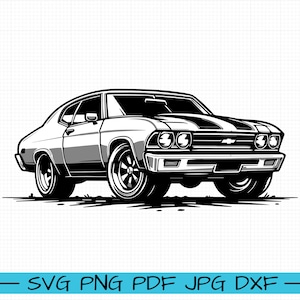Chevrolet Chevelle SVG, Cartoon Vector, Art, Silhouette - Etsy