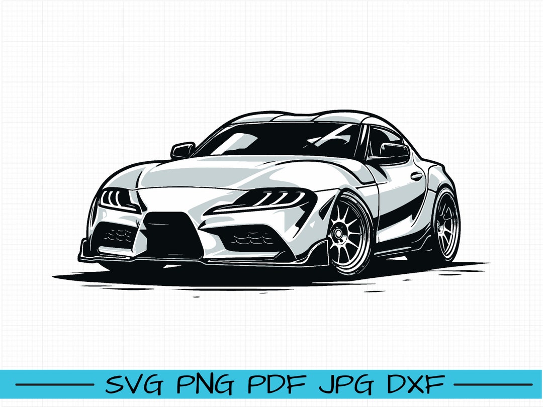 Toyota Supra SVG, Cartoon Vector, Art, Silhouette - Etsy