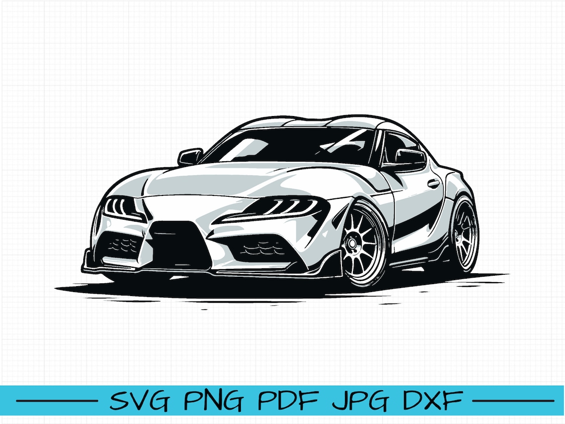 Toyota Supra SVG, Cartoon Vector, Art, Silhouette - Etsy
