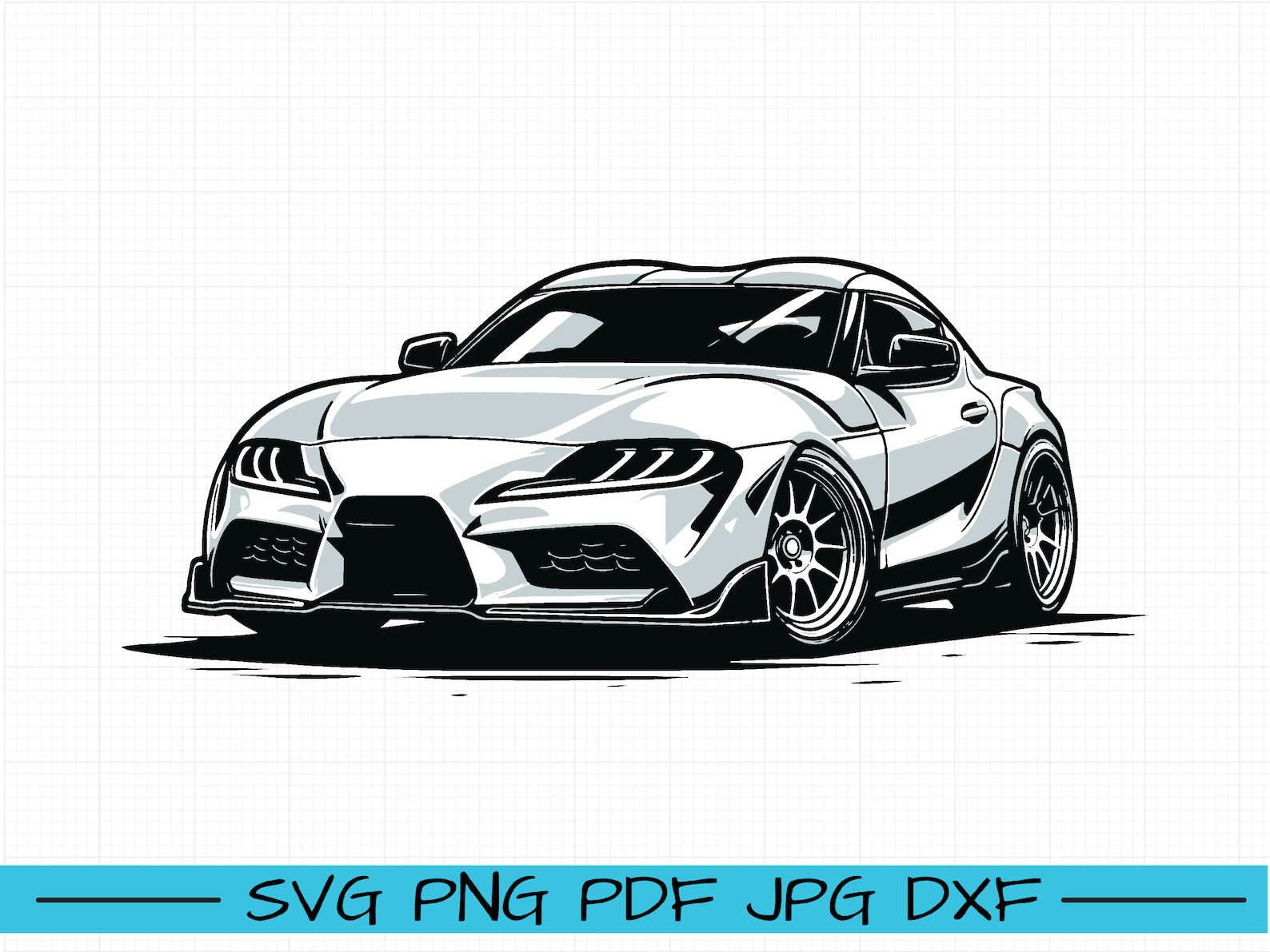 Toyota Supra SVG, Cartoon Vector, Art, Silhouette - Etsy