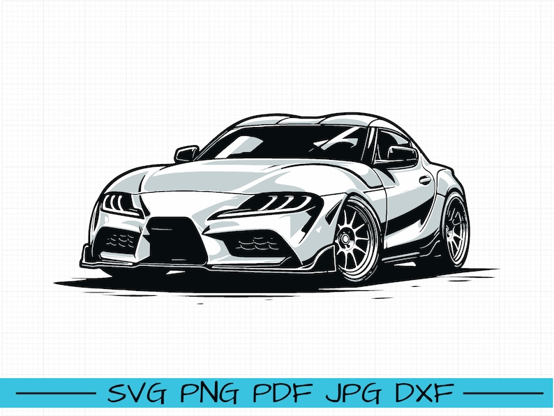 Toyota Supra SVG, Cartoon Vector, Art, Silhouette - Etsy