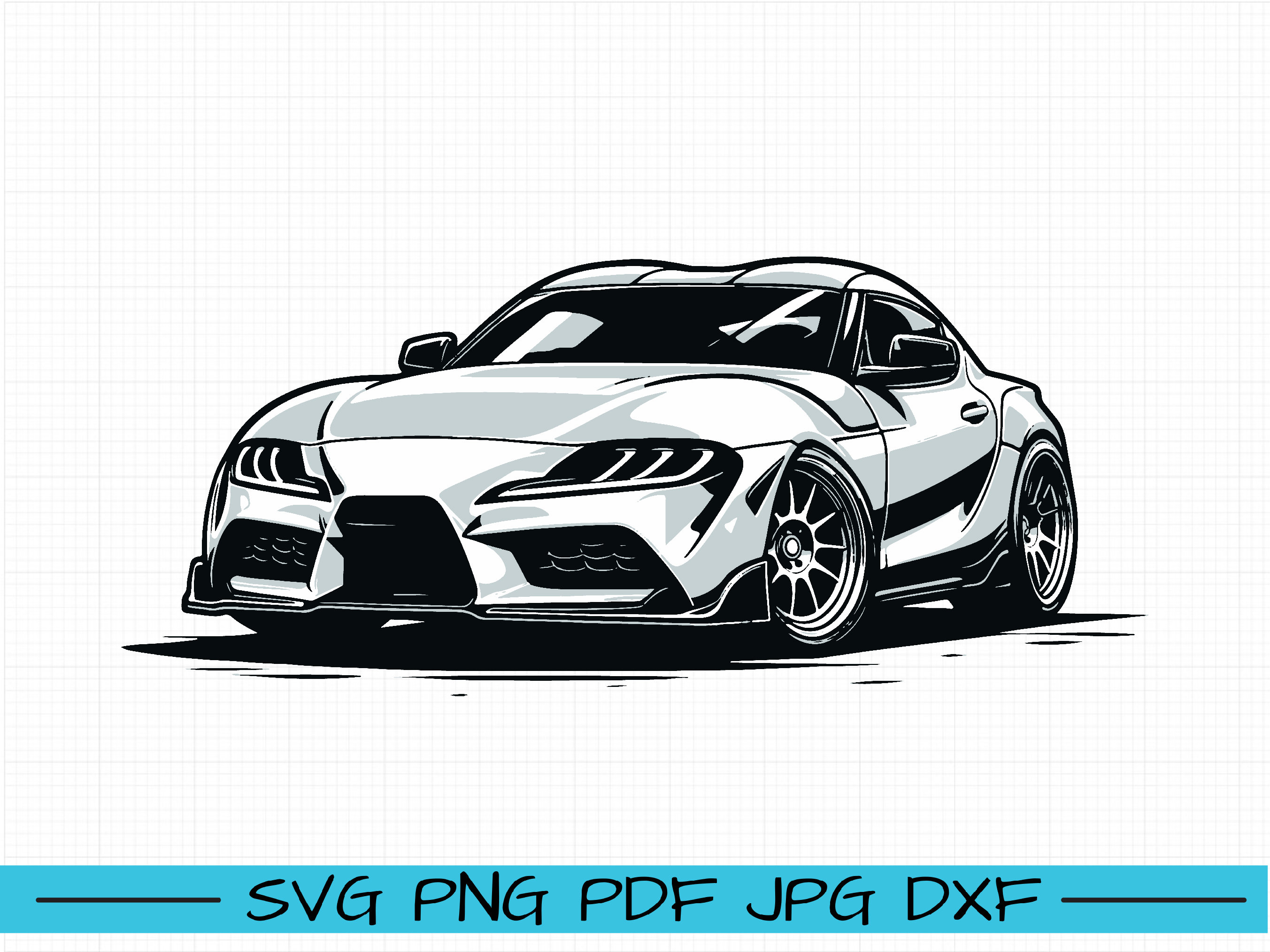 Toyota Supra SVG, Cartoon Vector, Art, Silhouette - Etsy