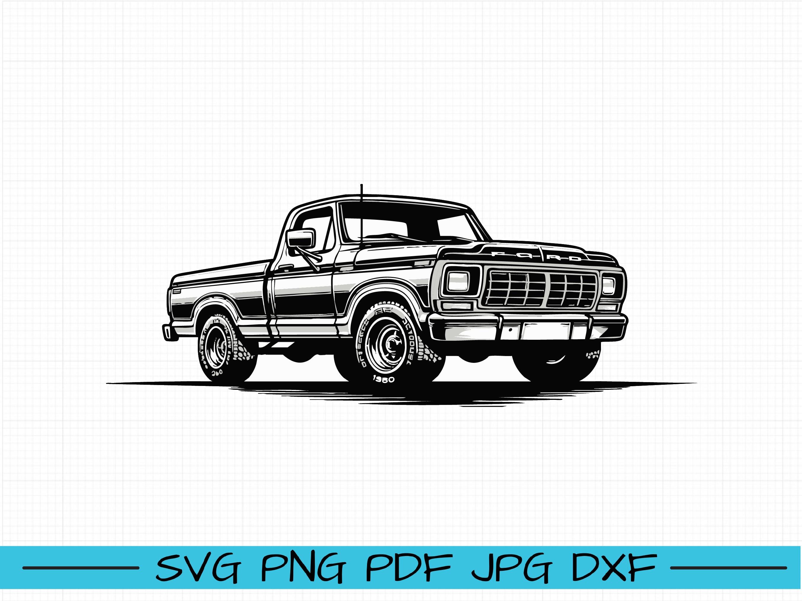 Ford F150 Pickup Truck 1980 SVG, Cartoon Vector, Art, Silhouette - Etsy