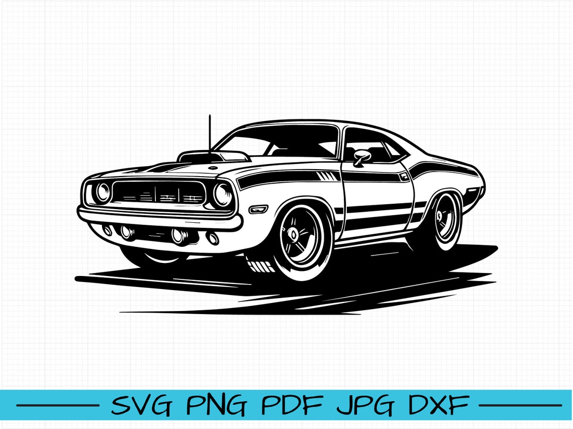 1970 Plymouth Barracuda SVG, Cartoon Vector, Art, Silhouette - Etsy