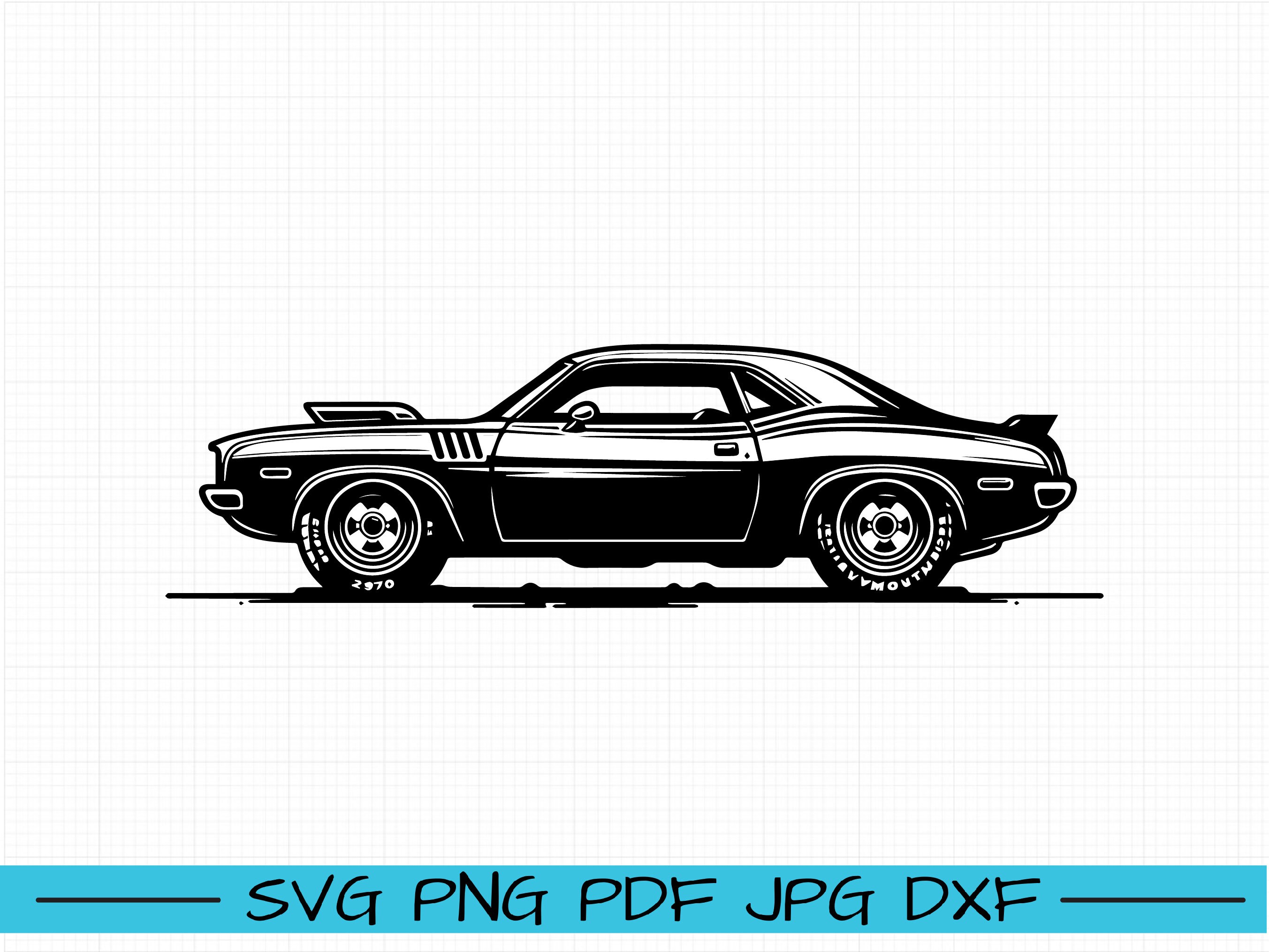 1970 Plymouth Barracuda SVG, Cartoon Vector, Art, Silhouette - Etsy