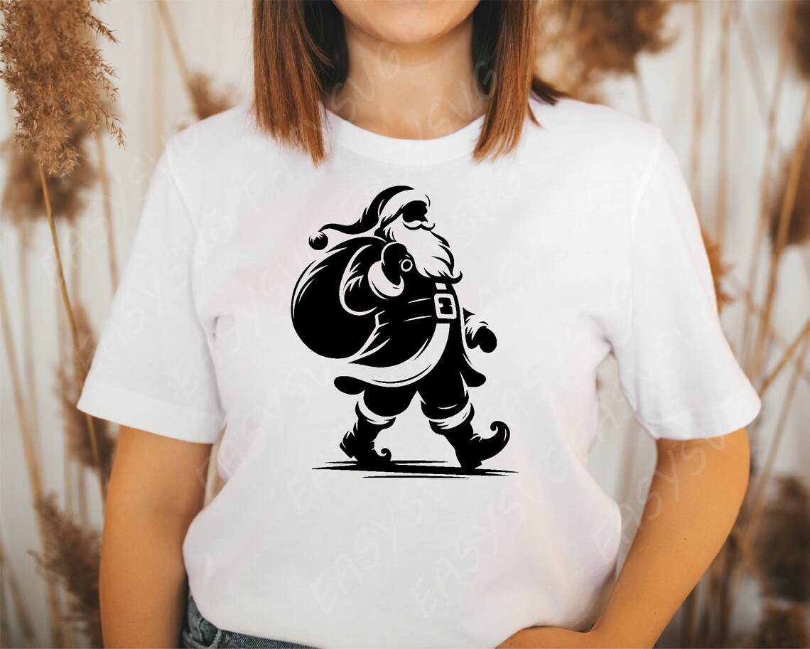 SVG Santa, Cartoon Vector, Art, Silhouette - Etsy
