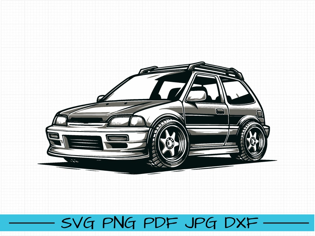 Honda Civic EG SVG, Cartoon Vector, Art, Silhouette - Etsy