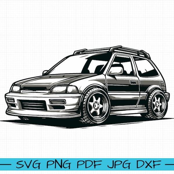 Honda Civic Vector - Etsy