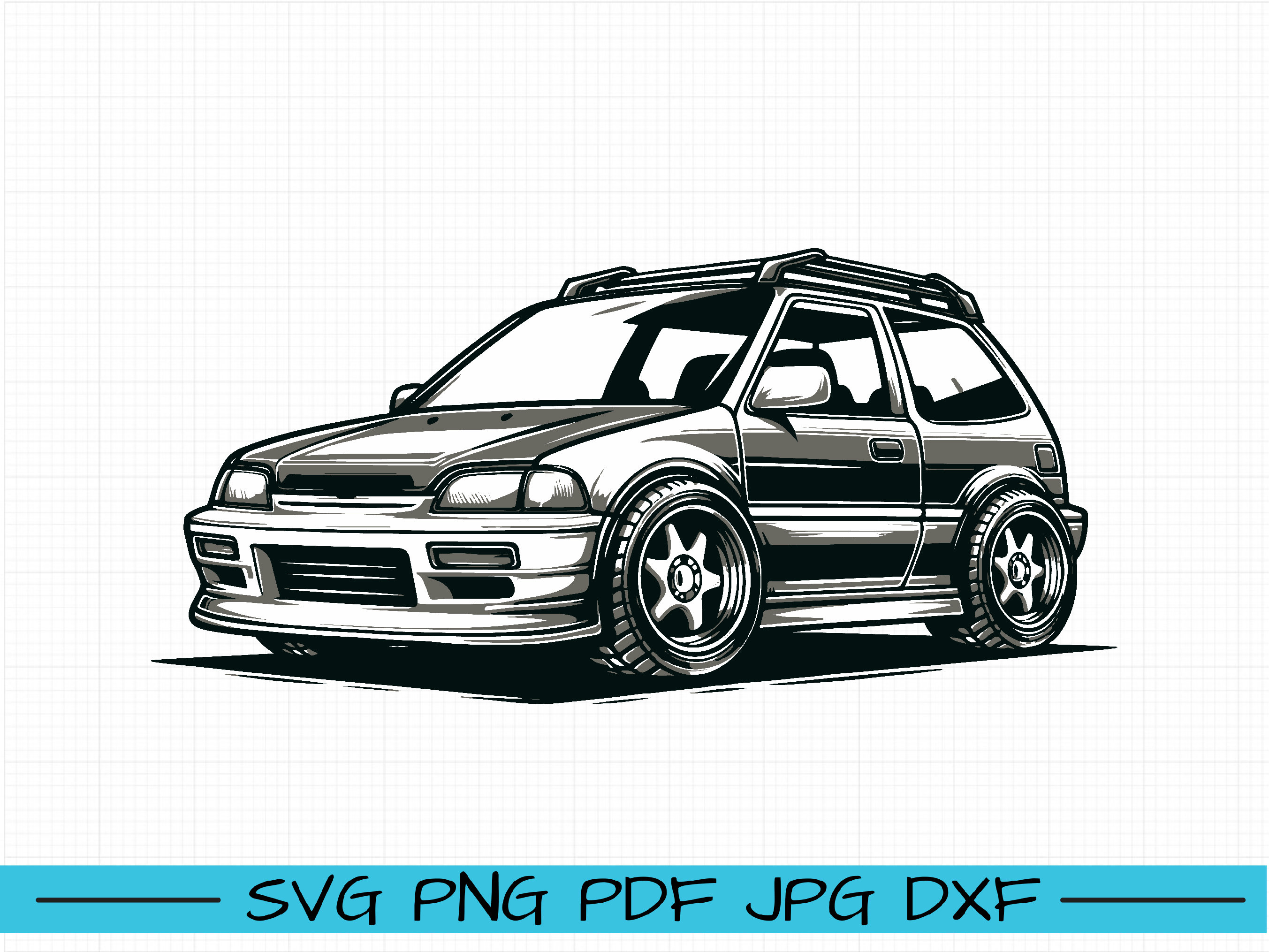 Honda Civic EG SVG, Cartoon Vector, Art, Silhouette - Etsy