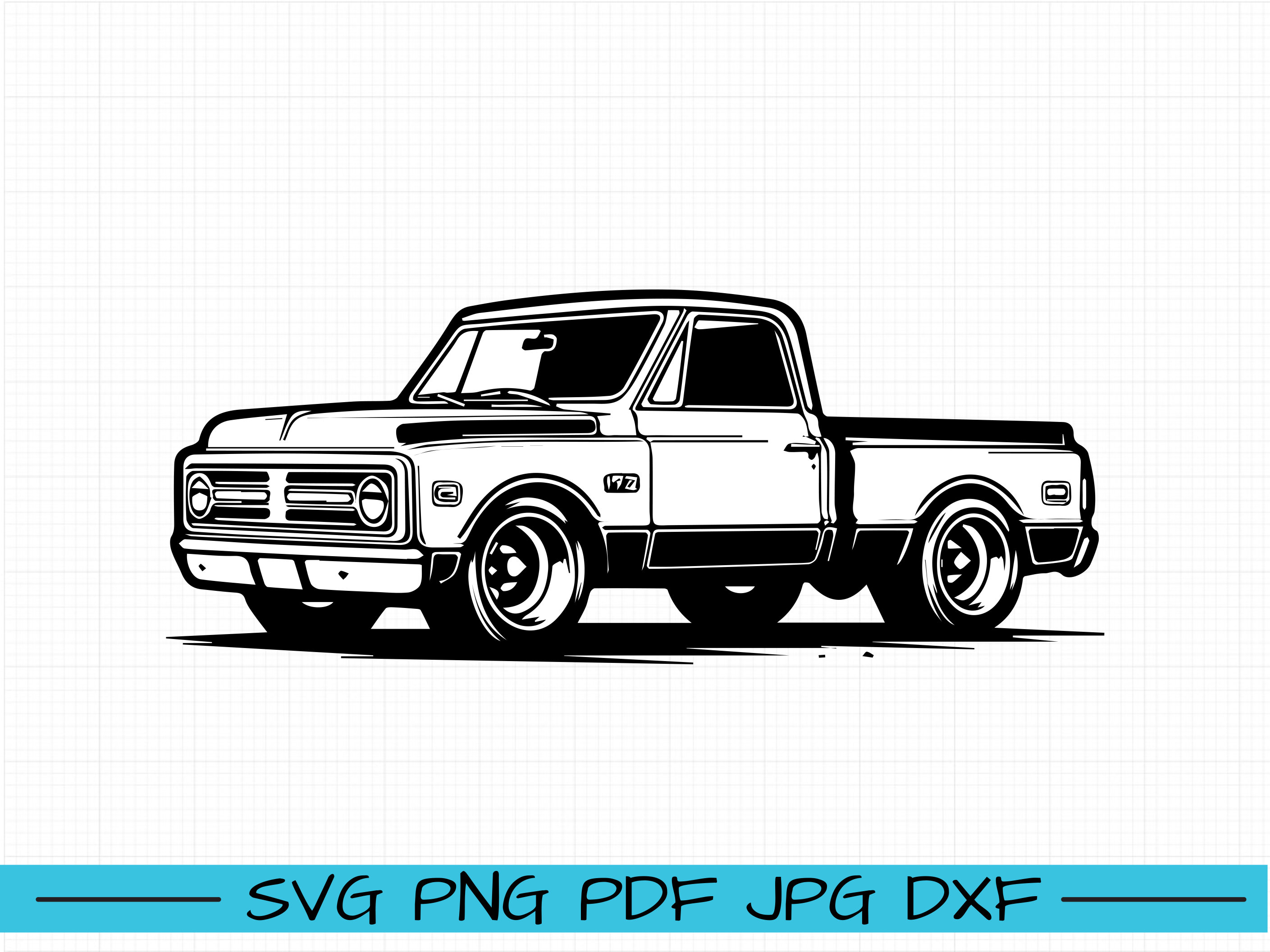 Chevrolet C10 1972 SVG, Cartoon Vector, Art, Silhouette - Etsy