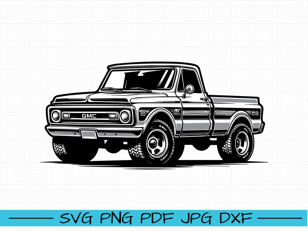 GMC Pickup 1967 SVG, Cartoon Vector, Art, Silhouette - Etsy