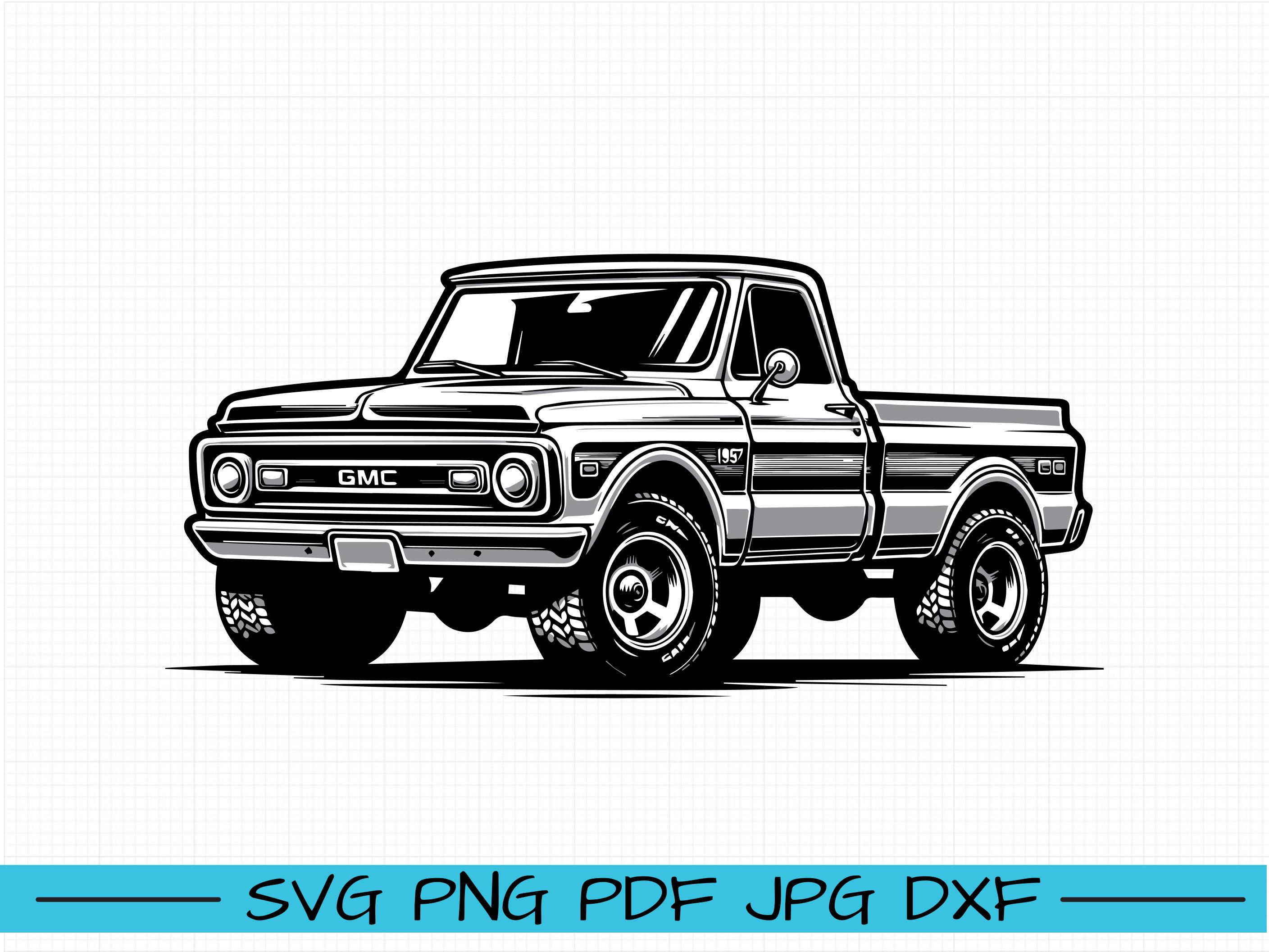 GMC Pickup 1967 SVG, Cartoon Vector, Art, Silhouette - Etsy
