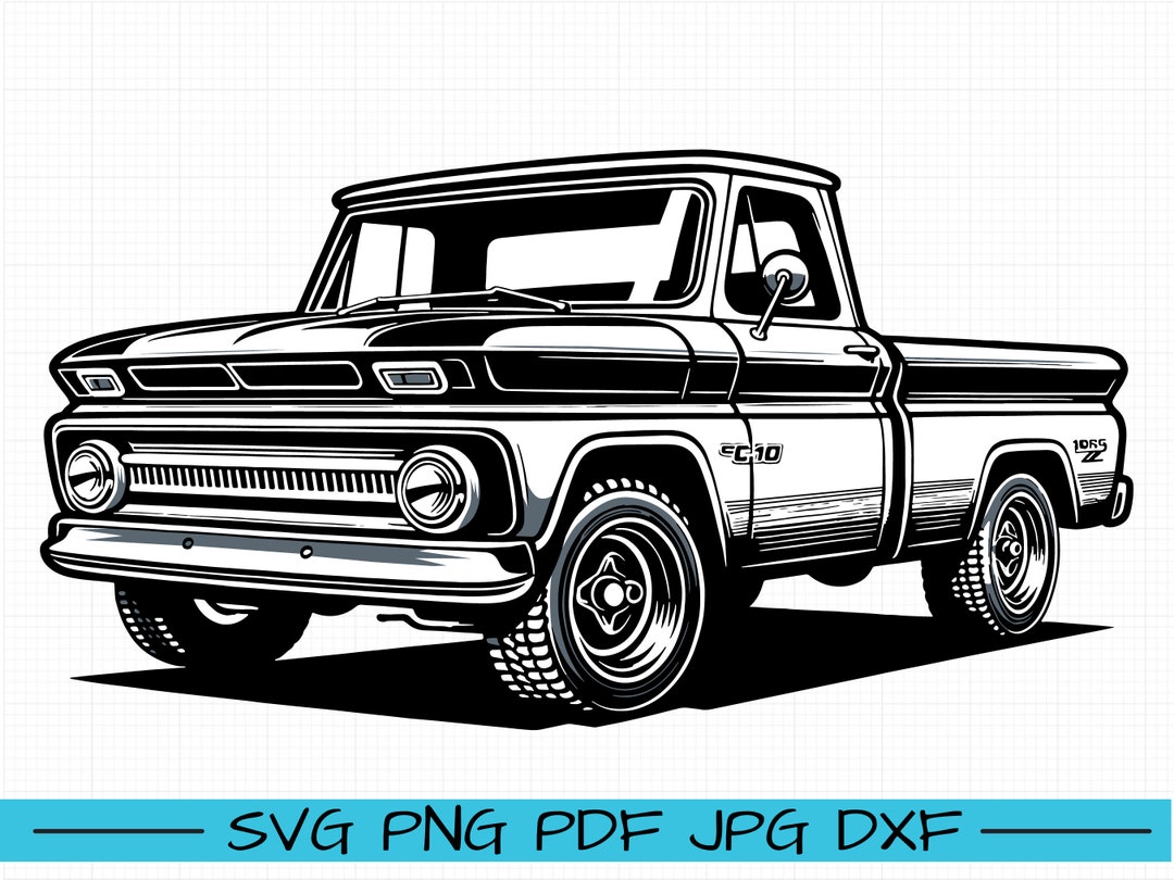 Chevy C10 (1965-1966) SVG, Cartoon Vector, Art, Silhouette - Etsy