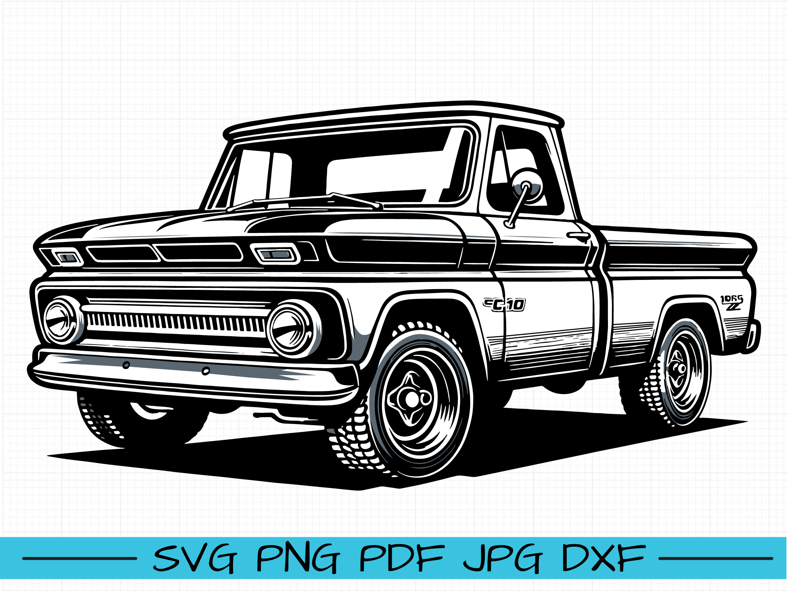 Chevy C10 (1965-1966) SVG, Cartoon Vector, Art, Silhouette - Etsy