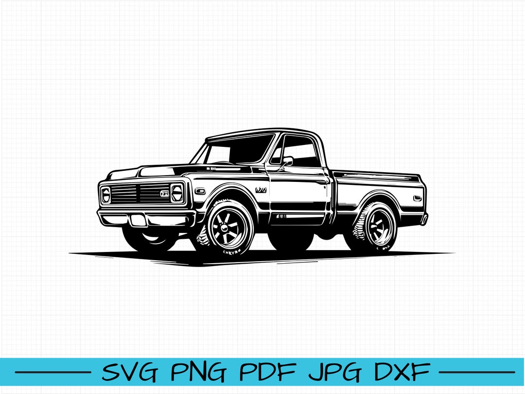 Chevrolet C10 1972 SVG, Cartoon Vector, Art, Silhouette - Etsy