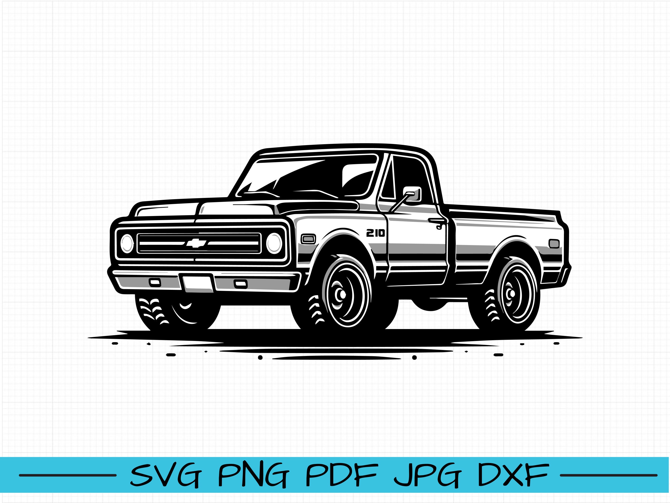 Chevrolet C10 Pickup SVG, Cartoon Vector, Art, Silhouette - Etsy