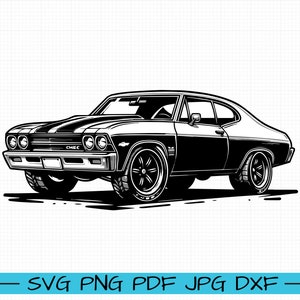Chevrolet Chevelle SVG, Cartoon Vector, Art, Silhouette - Etsy