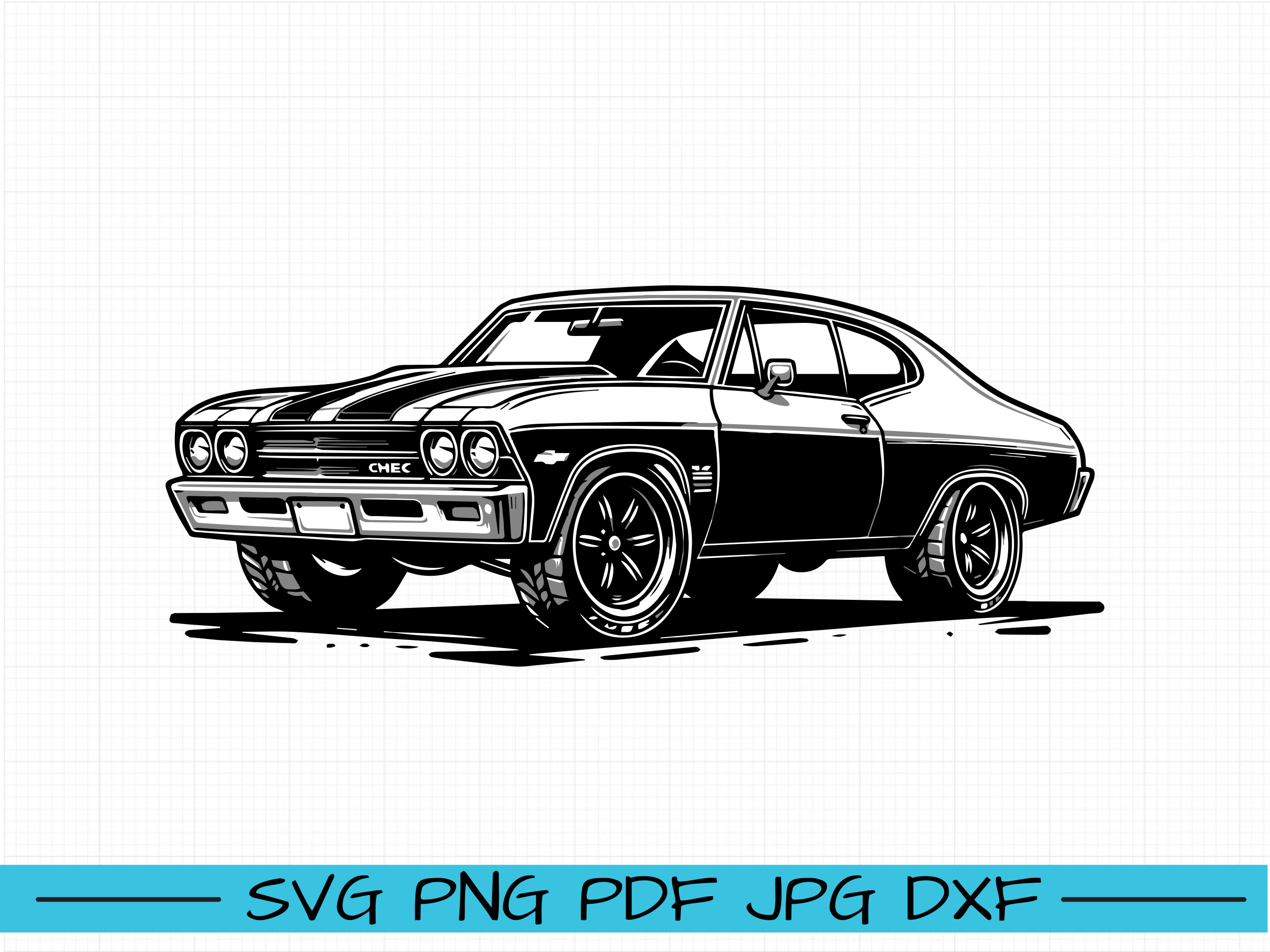 Chevrolet Chevelle SVG, Cartoon Vector, Art, Silhouette - Etsy