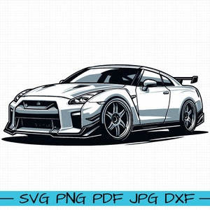 Nissan GTR SVG, Cartoon Vector, Art, Silhouette - Etsy