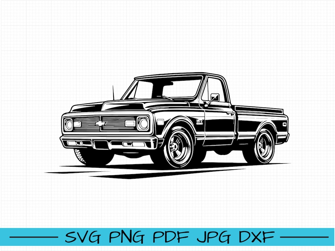 Chevrolet C10 1972 SVG, Cartoon Vector, Art, Silhouette - Etsy