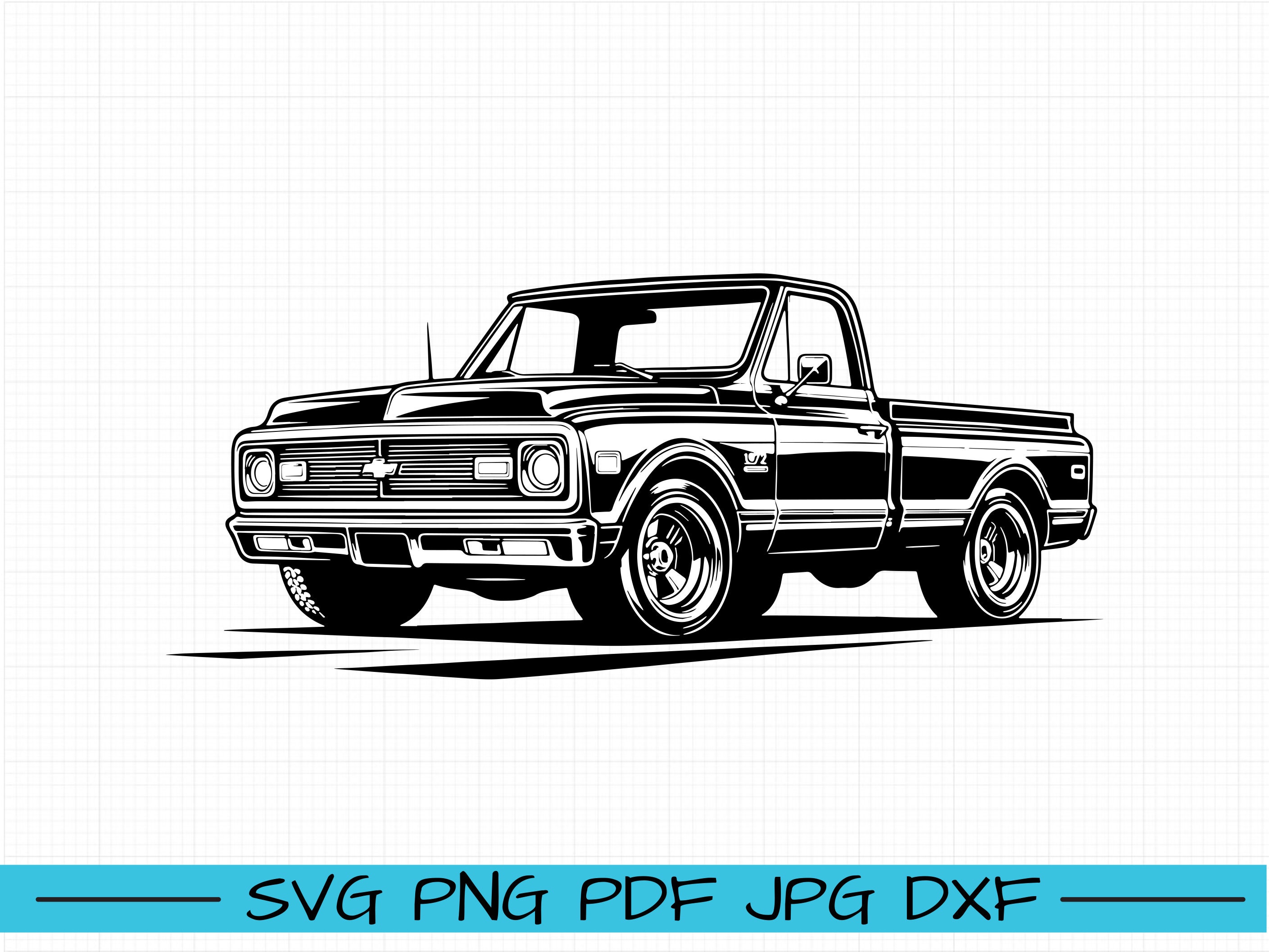 Chevrolet C10 1972 SVG, Cartoon Vector, Art, Silhouette - Etsy