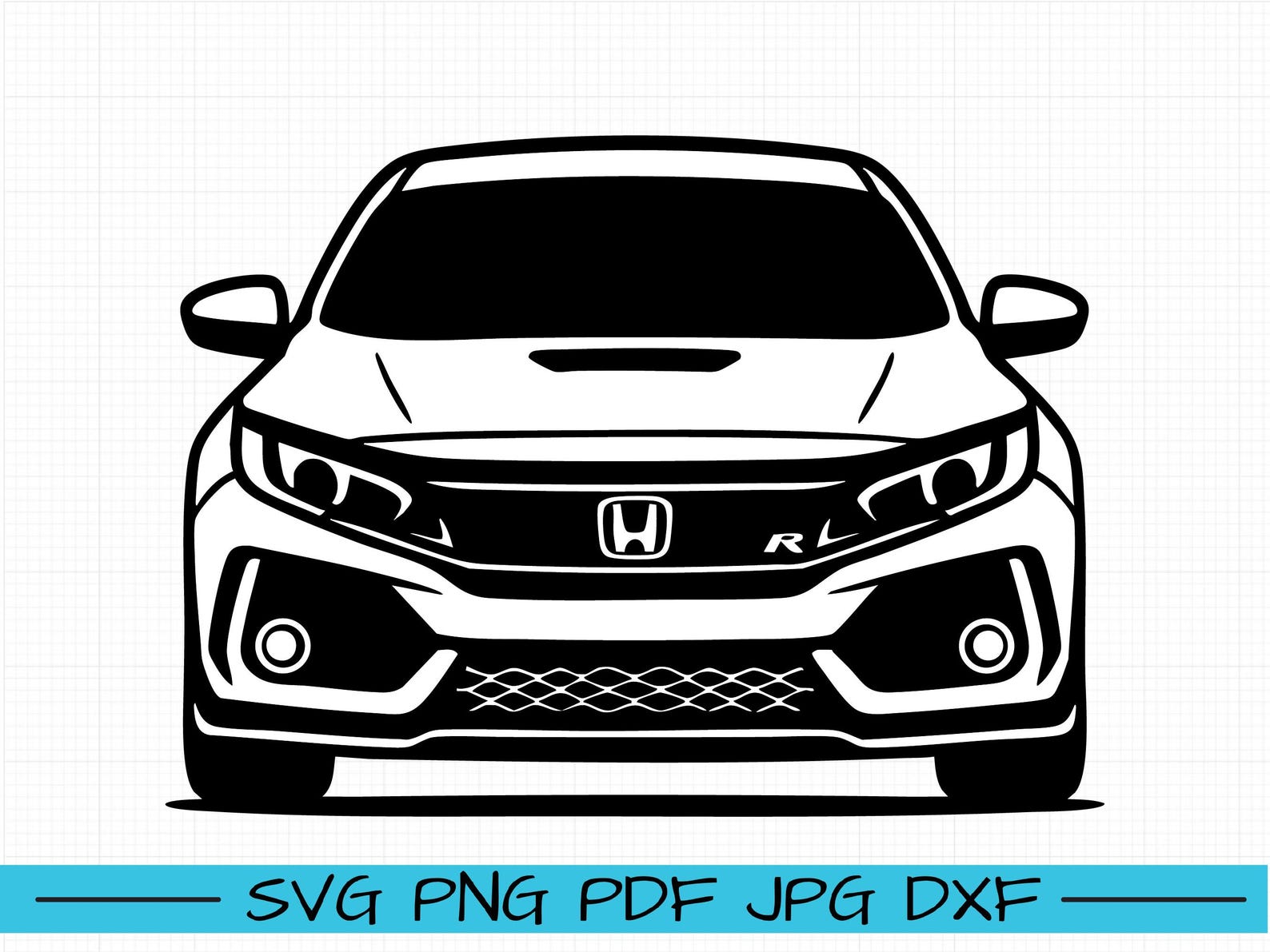 2017 Honda Civic Type R SVG, Cartoon Vector, Art, Silhouette - Etsy