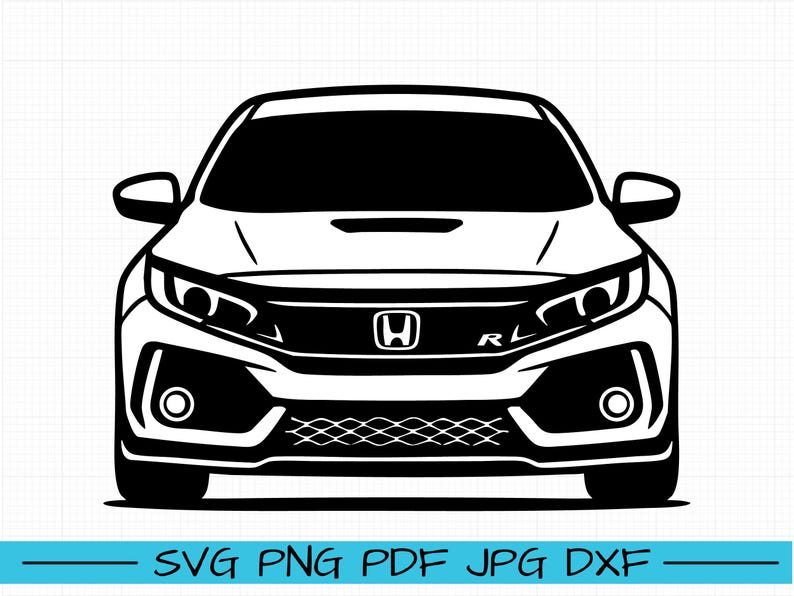 2017 Honda Civic Type R SVG, Cartoon Vector, Art, Silhouette - Etsy