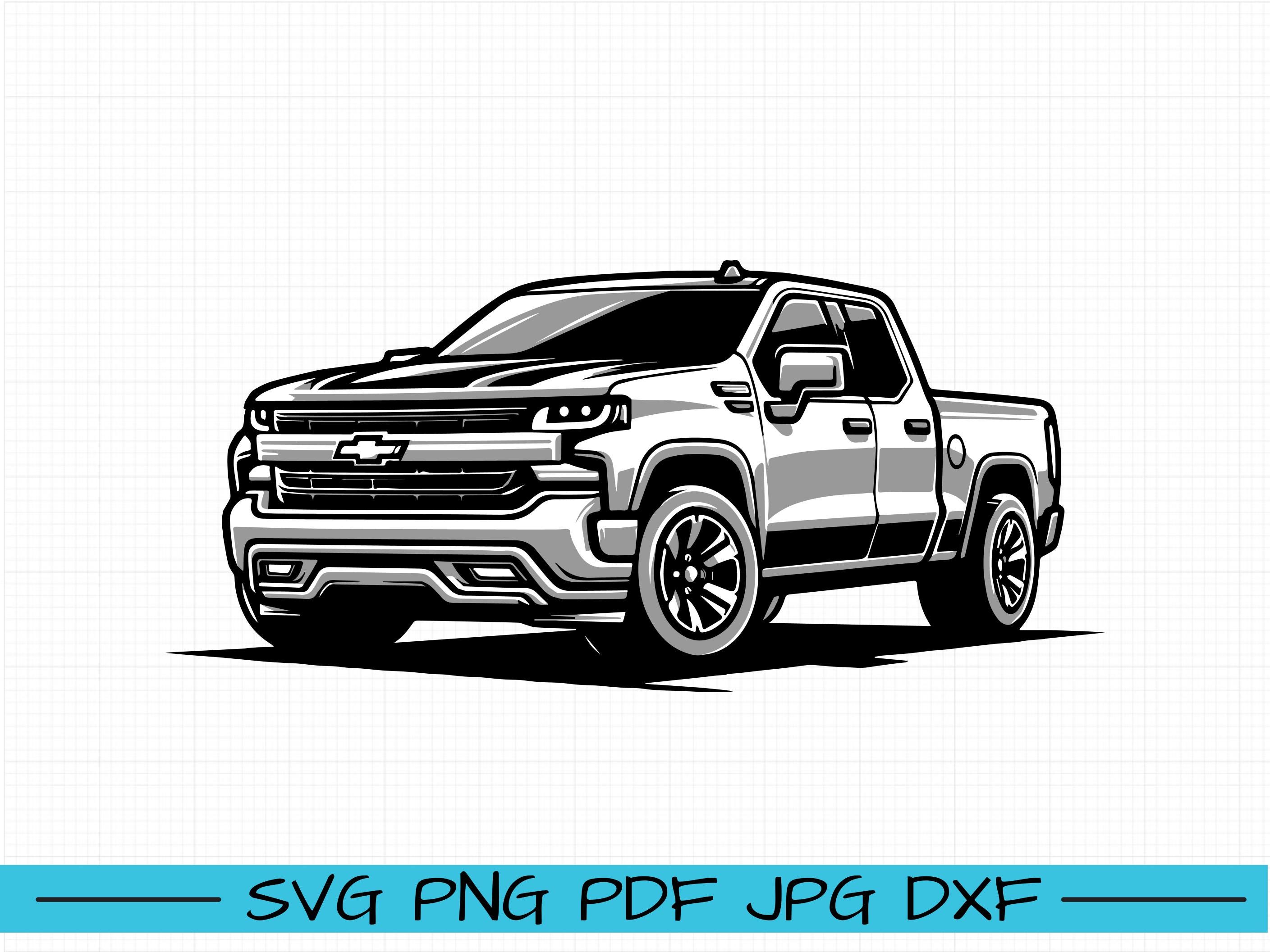 Chevy K-1500 Pickup Truck SVG, Cartoon Vector, Art, Silhouette - Etsy