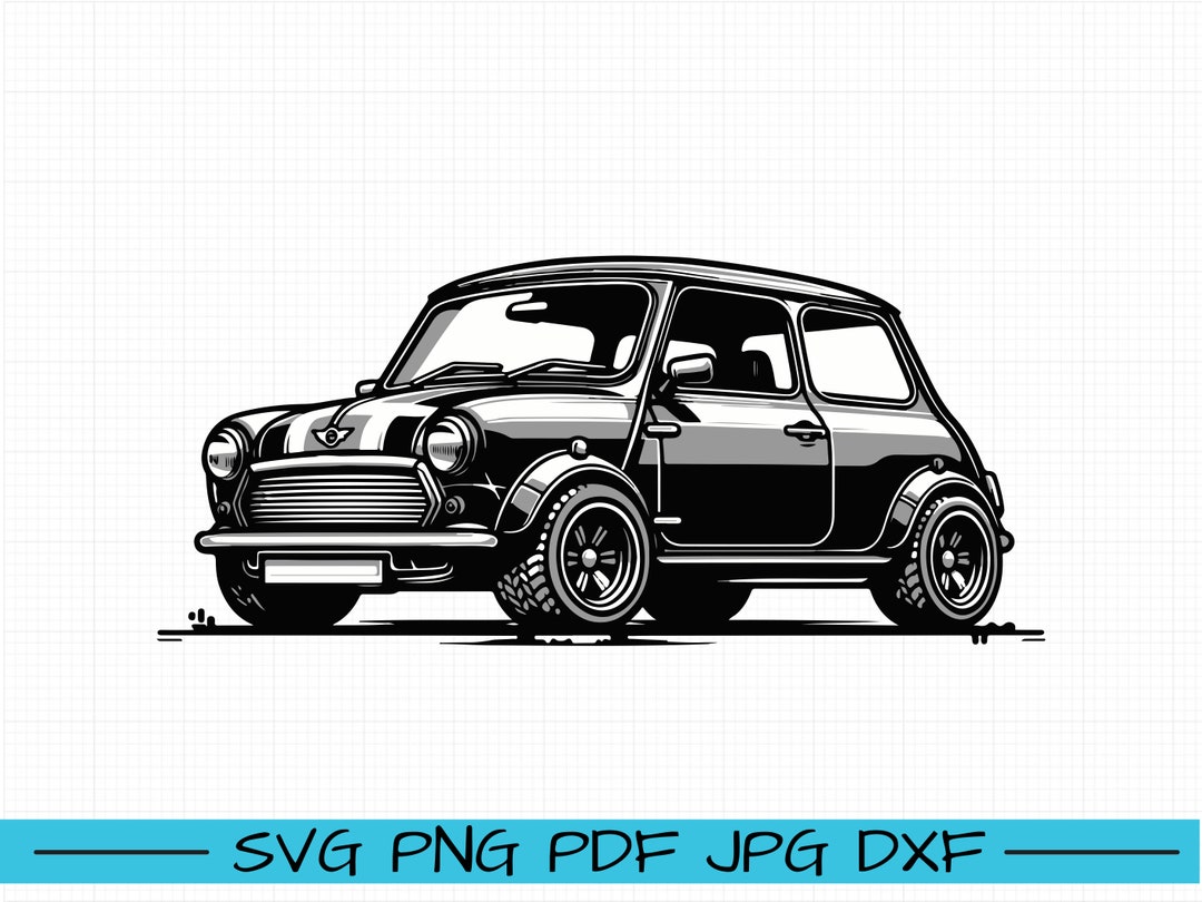 Classic Mini Cooper SVG, Cartoon Vector, Art, Silhouette - Etsy