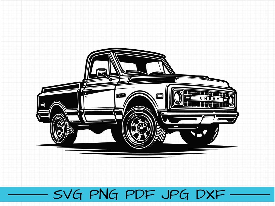Chevy K10 1970-1974 SVG, Cartoon Vector, Art, Silhouette - Etsy