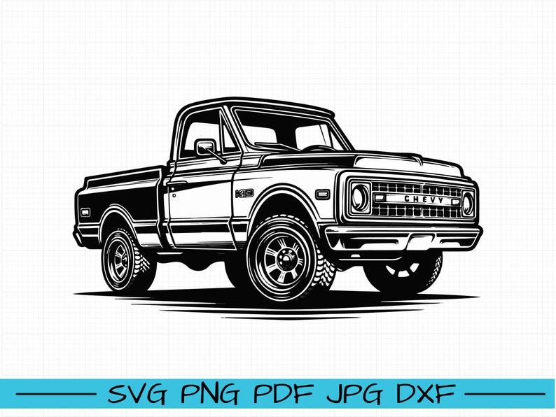 Chevy K10 1970-1974 SVG, Cartoon Vector, Art, Silhouette - Etsy